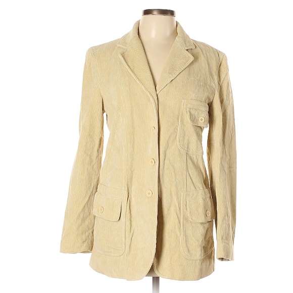 Emporio Armani | Jackets & Coats | Vintage Euc Emporio Armani 8s Blonde Cream Corduroy Blazer ...